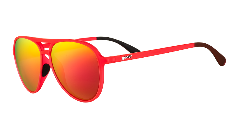 Red Aviator Sunglasses | Captain Blunt's Red-Eye | goodr — goodr sunglasses
